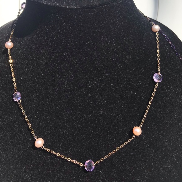 Jacmel Mauritius | Jewelry | 4k Pearl And Amethyst Necklace Jcm Jacmel ...